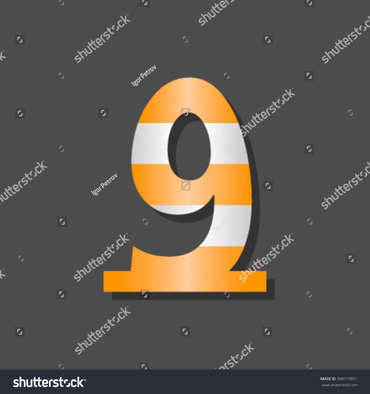 Warning Font Number 9 Stock Vector (Royalty Free) 308715851 | Shutterstock