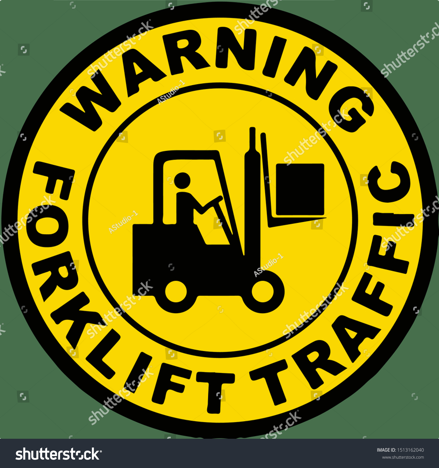 Warning Forklift Traffic Floor Sign Vector Stock Vector (Royalty Free ...