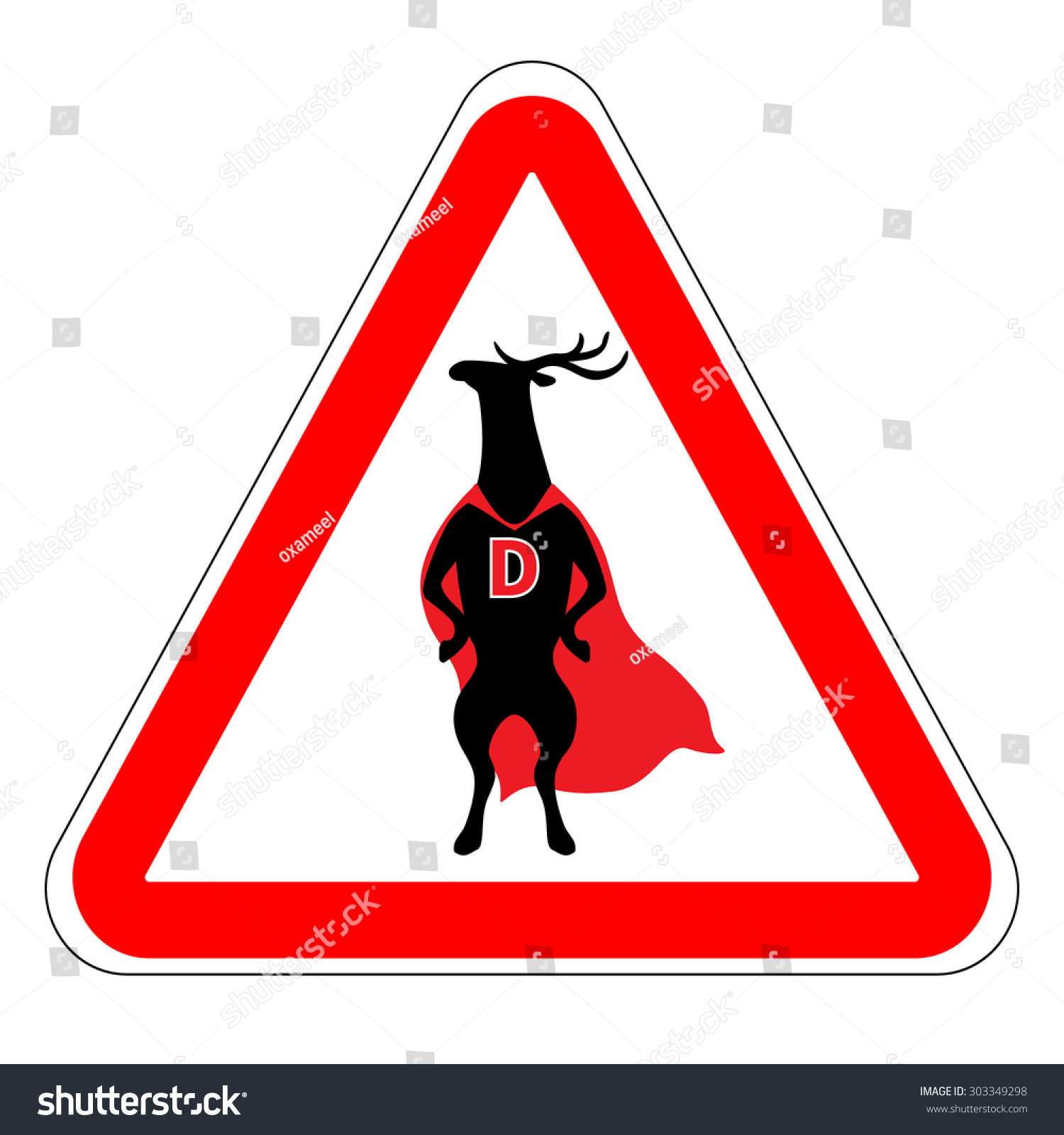 Warning Funny Super Deer Vector Sign Stock Vector (Royalty Free ...