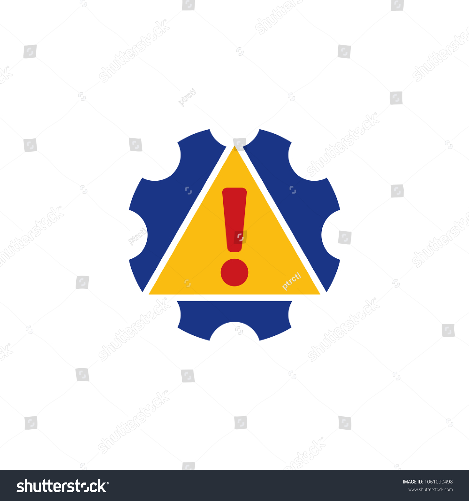 Warning Gear Logo Icon Design Stock Vector (Royalty Free) 1061090498
