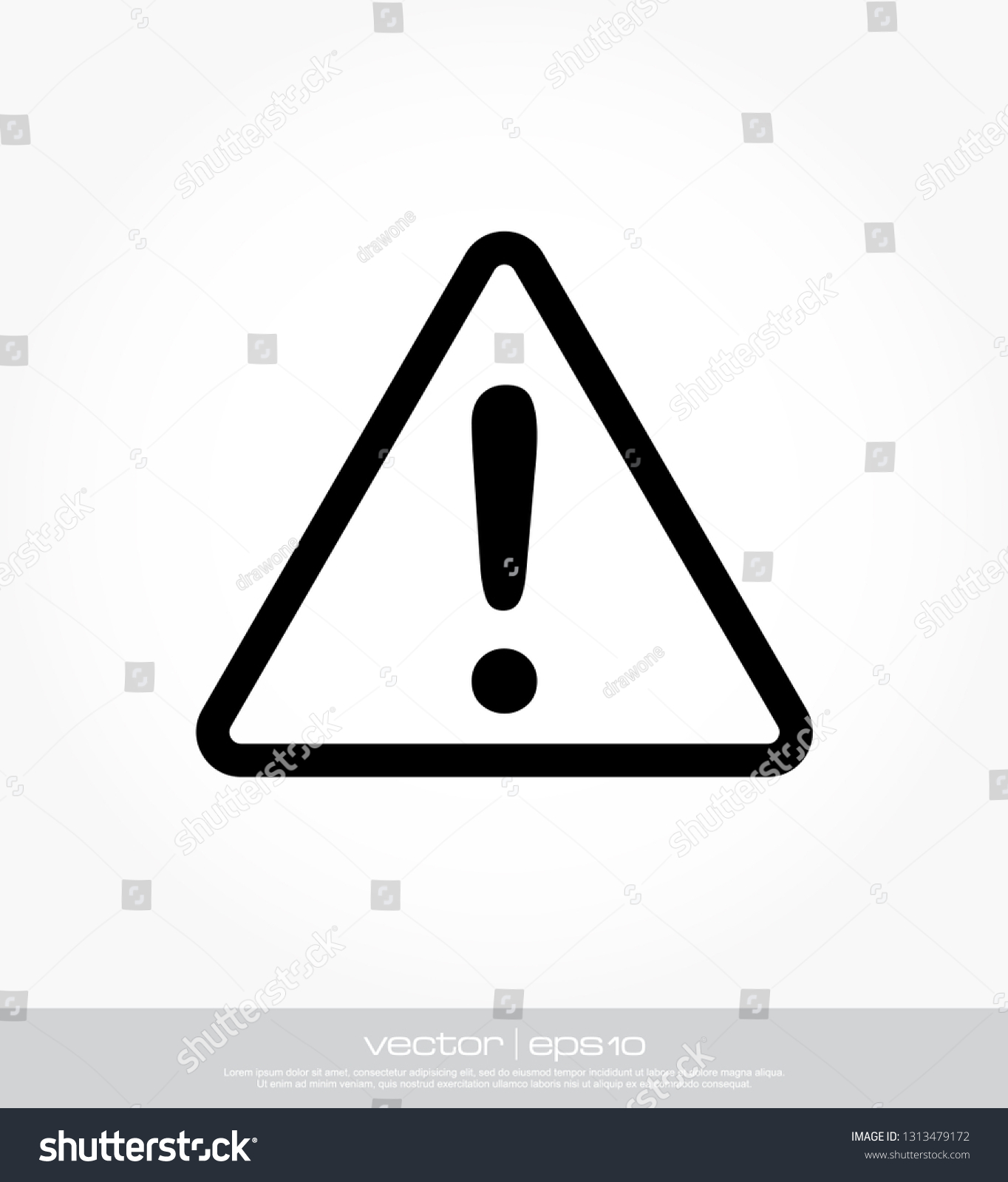 Warning Logo Template Icon Stock Vector (Royalty Free) 1313479172