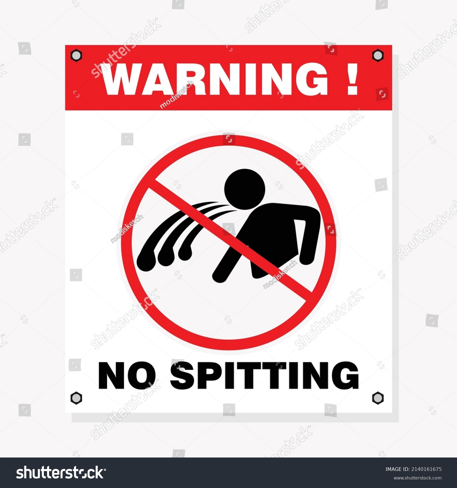Warning No Spitting Sign Label Vector: เวกเตอร์สต็อก (ปลอดค่าลิขสิทธิ์ ...