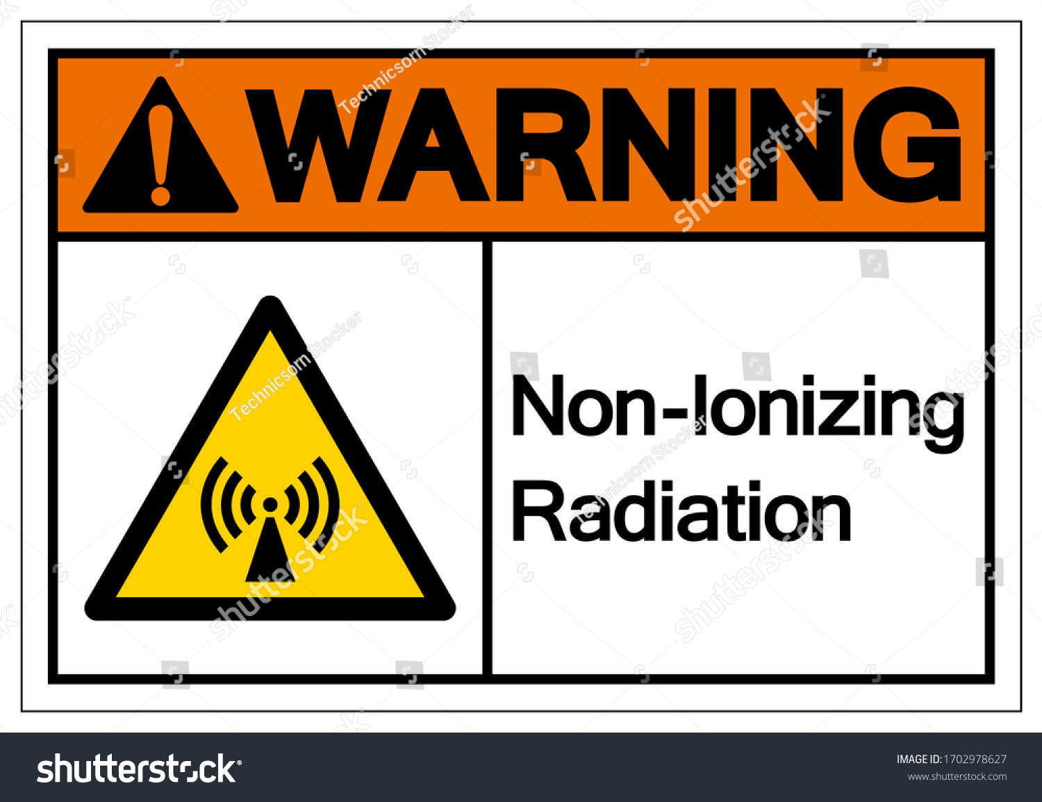 Warning Nonionizing Radiation Symbol Vector Illustration Stock Vector ... Warning Nonionizing Radiation Symbol Vector Illustration Stock Vector ...