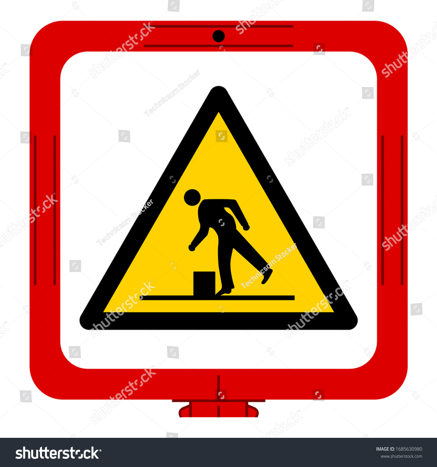 Vektor Stok Warning Obstacles Symbol Vector Illustration Isolate (Tanpa ...