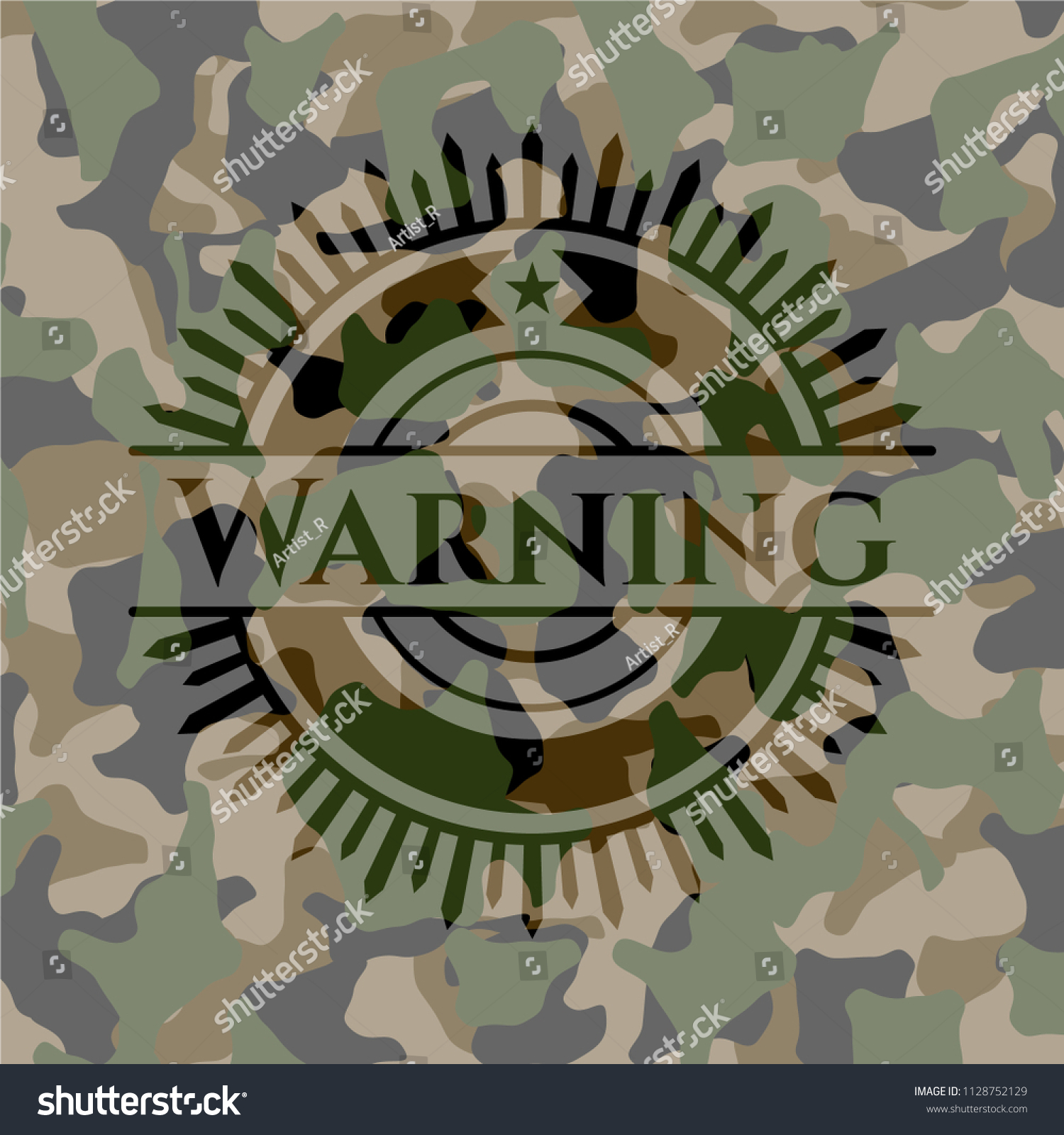 Warning On Camouflaged Texture Stock Vector (Royalty Free) 1128752129 ...