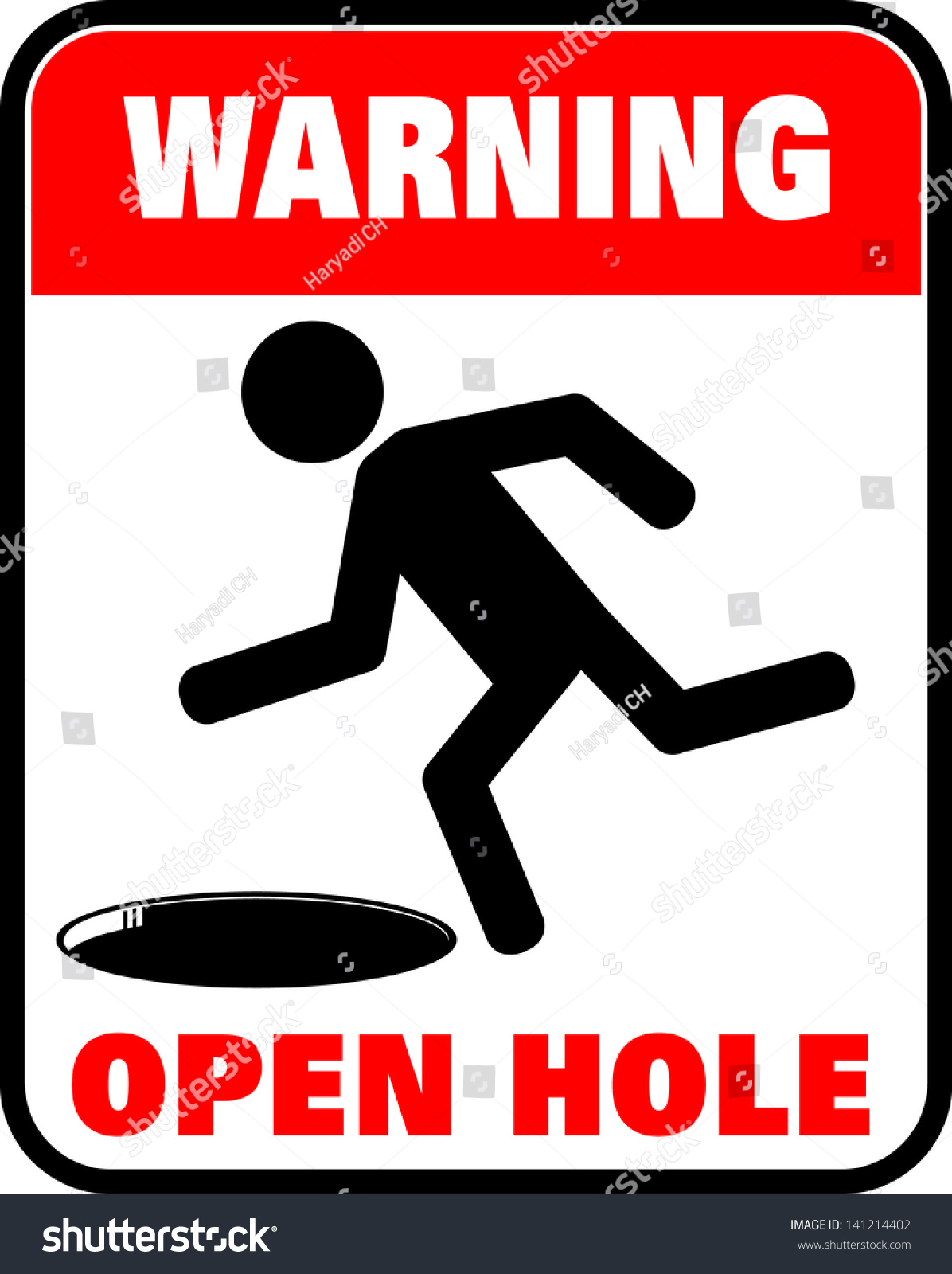 Warning Open Hole Icon Vector Stock Vector (Royalty Free) 141214402 ...