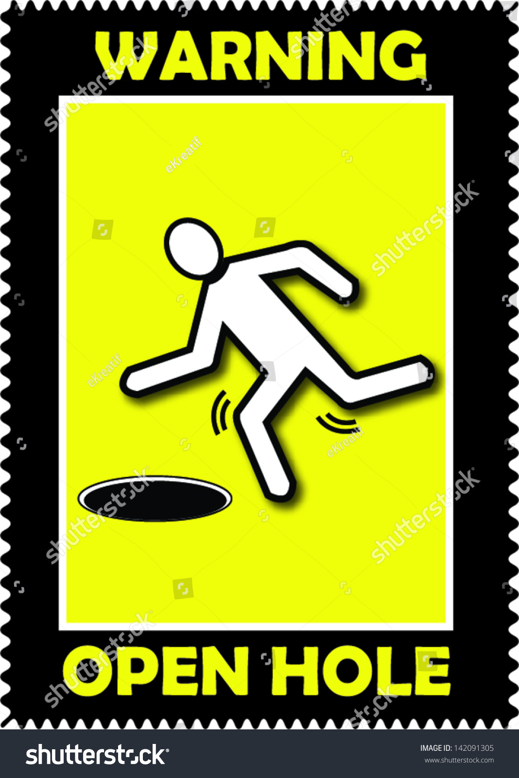 Warning Open Hole Icon Vector : image vectorielle de stock (libre de ...