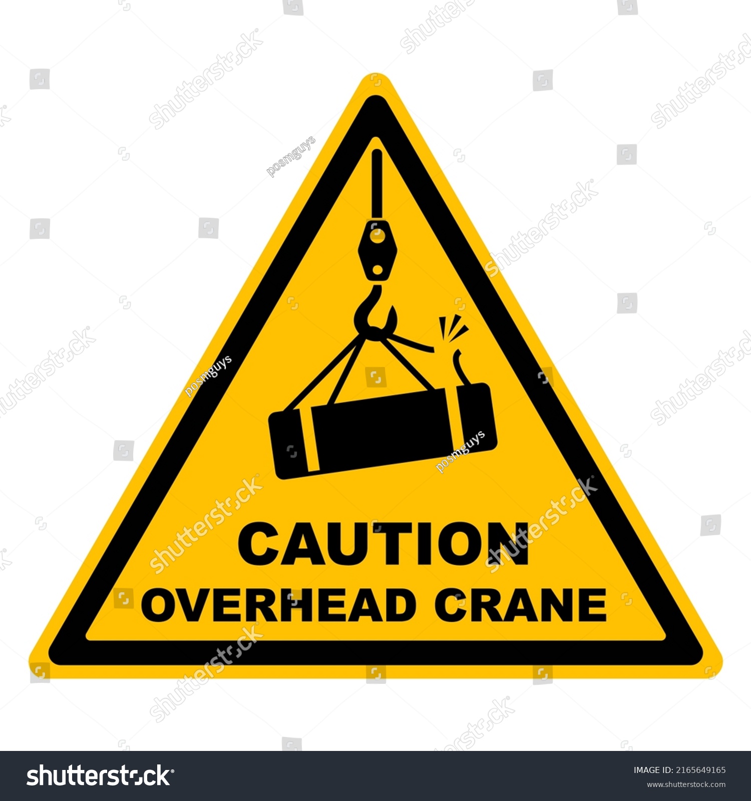Warning Overhead Load Sign Warning Hazard Stock Vector (Royalty Free ...