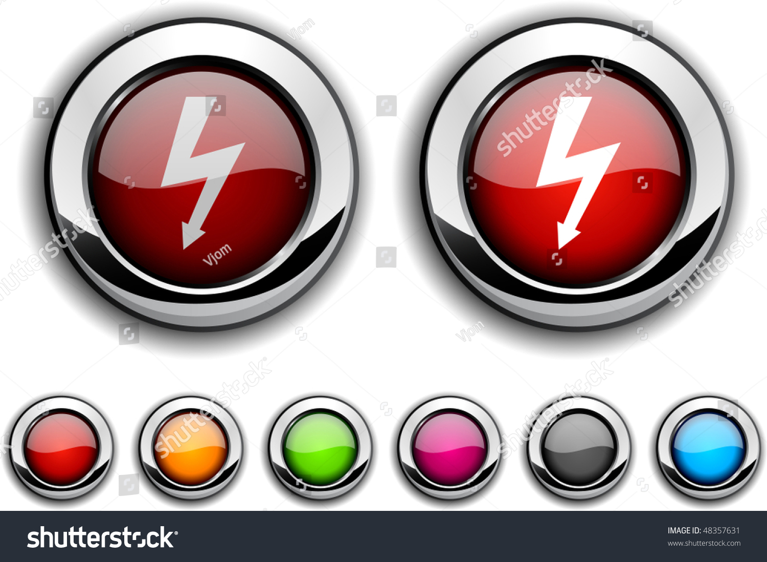 Warning Realistic Buttons Vector Illustration Stock Vector (Royalty ...