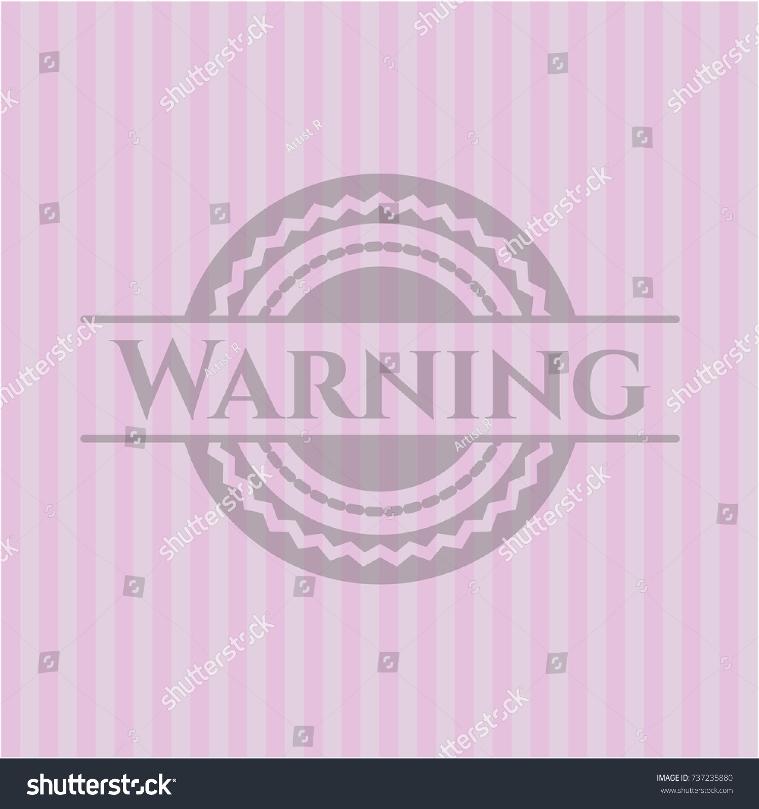 Warning Realistic Pink Emblem Stock Vector (Royalty Free) 737235880