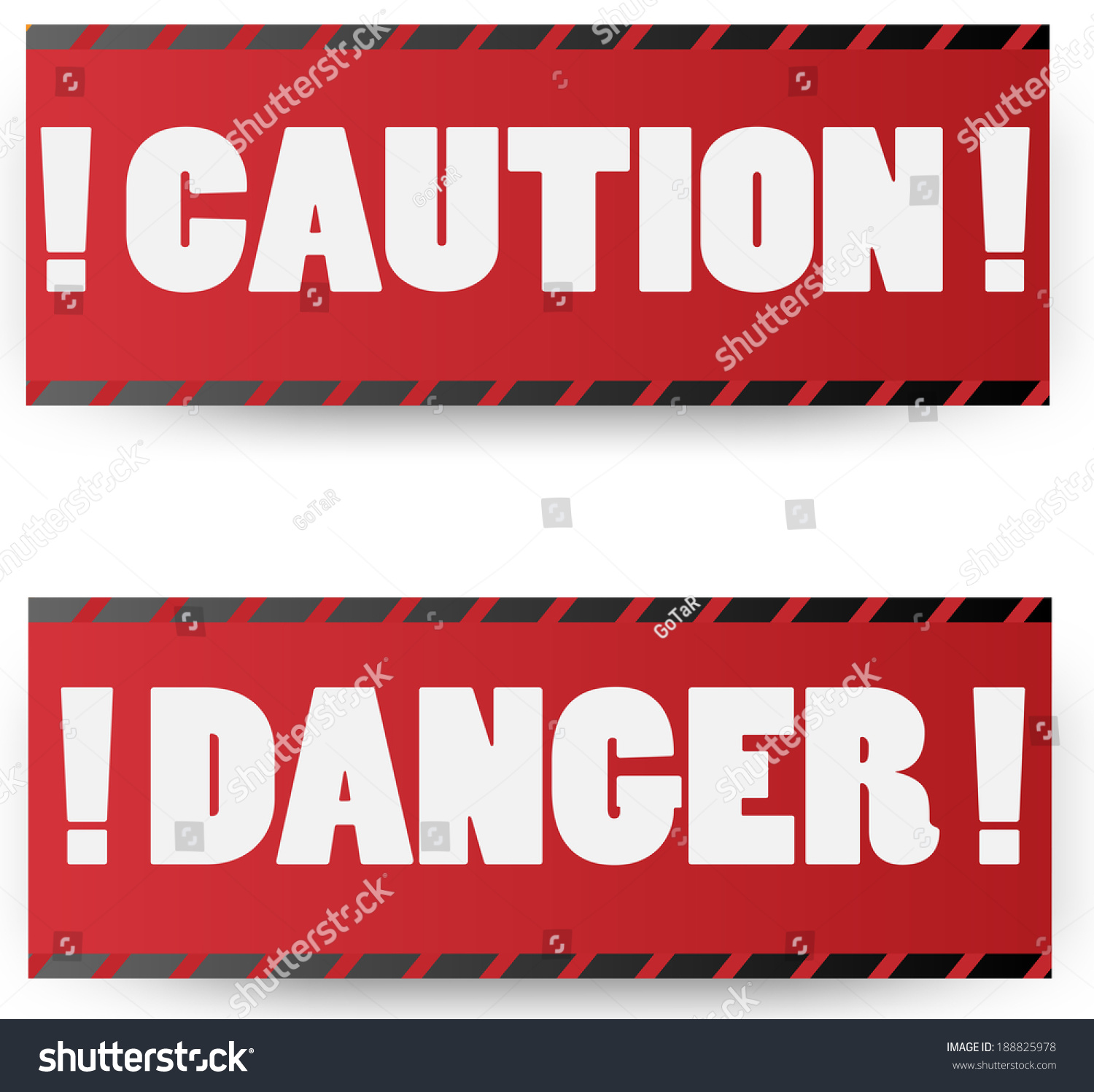 Warning Red Signs Vector Illustration Stock Vector (Royalty Free) 188825978