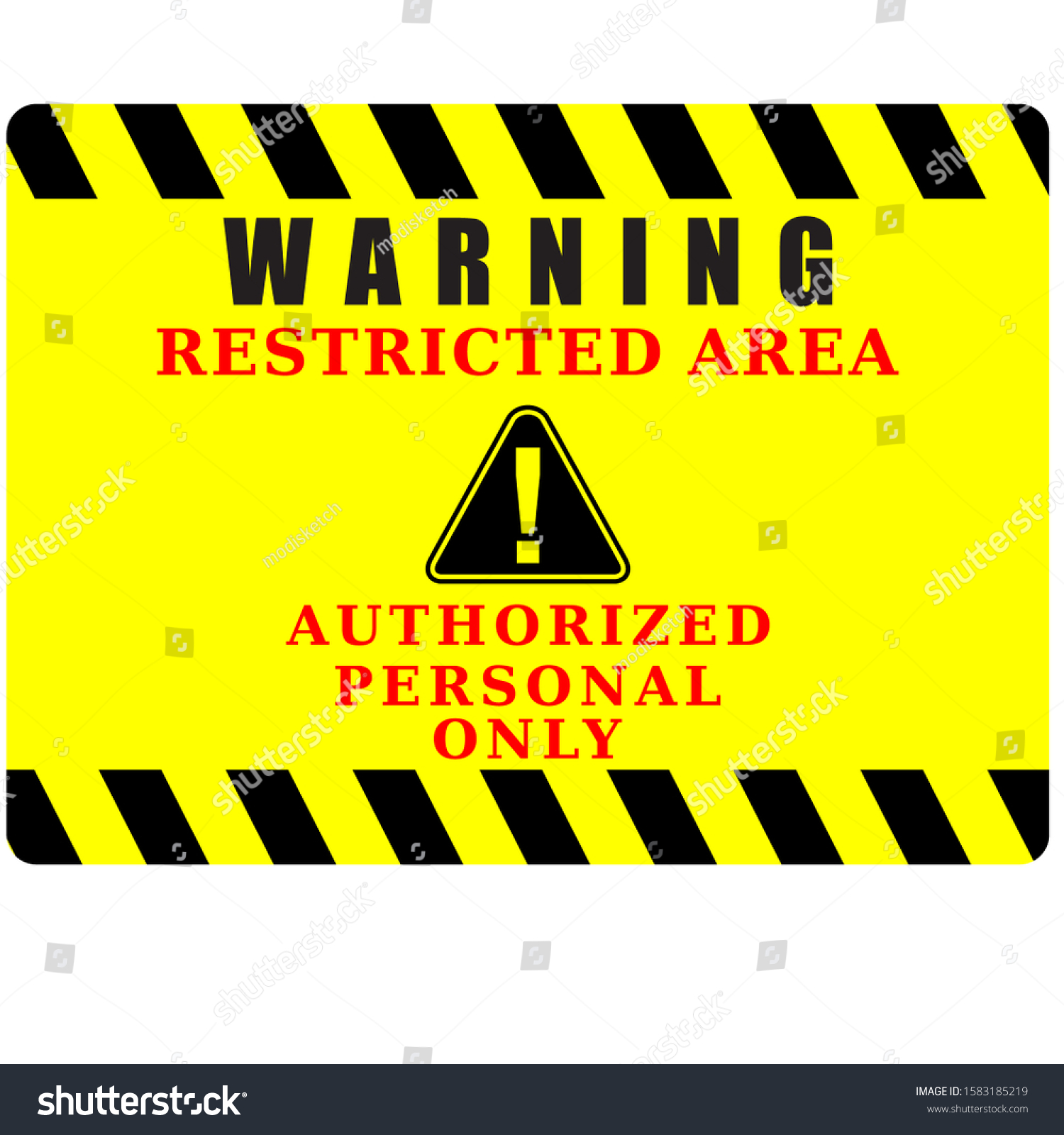 Warning Restricted Area Authorized Personal Only Stock Vector (Royalty ...
