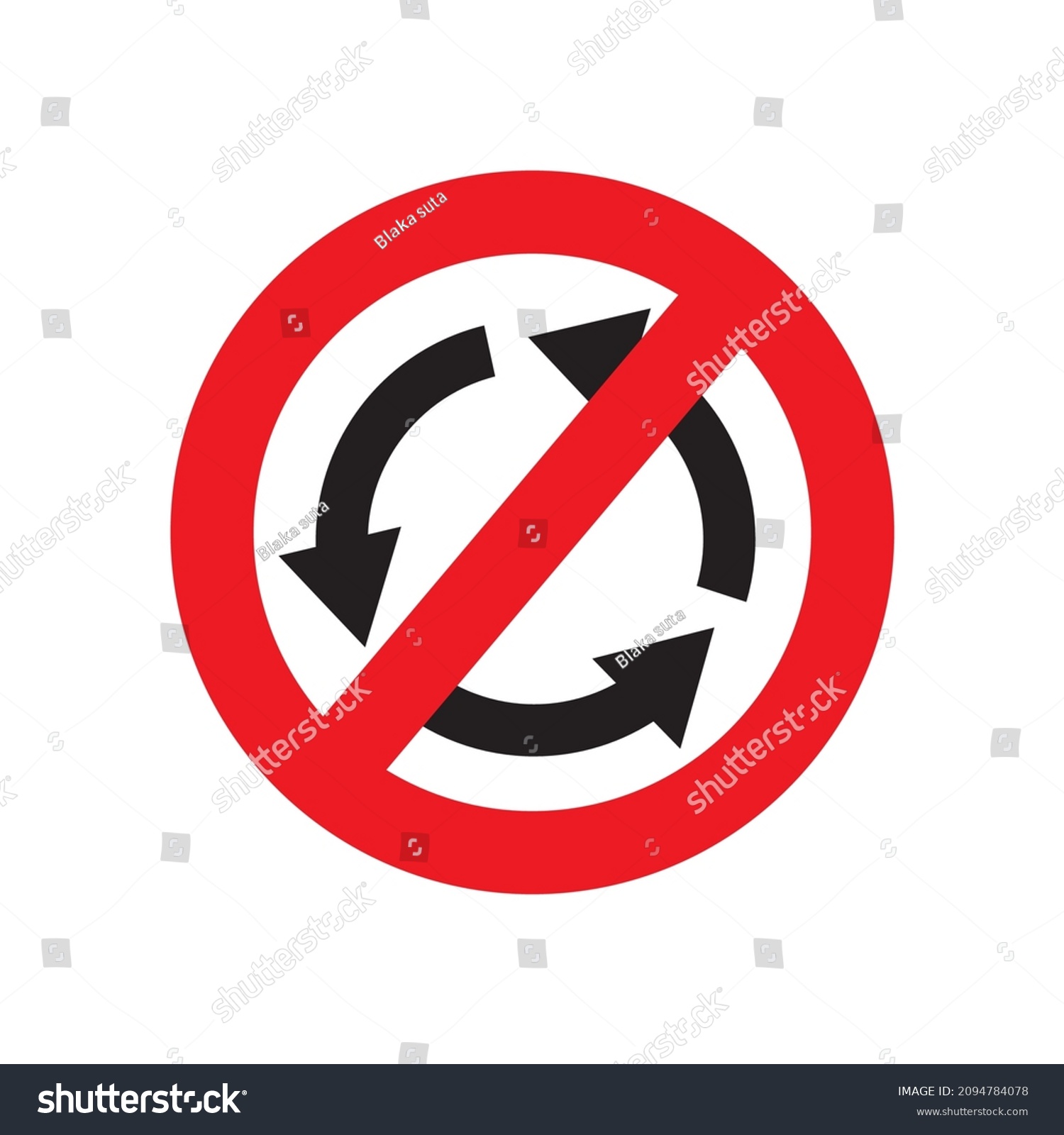 Warning Road Sign Forbidden Direction Icon Stock Vector (Royalty Free ...