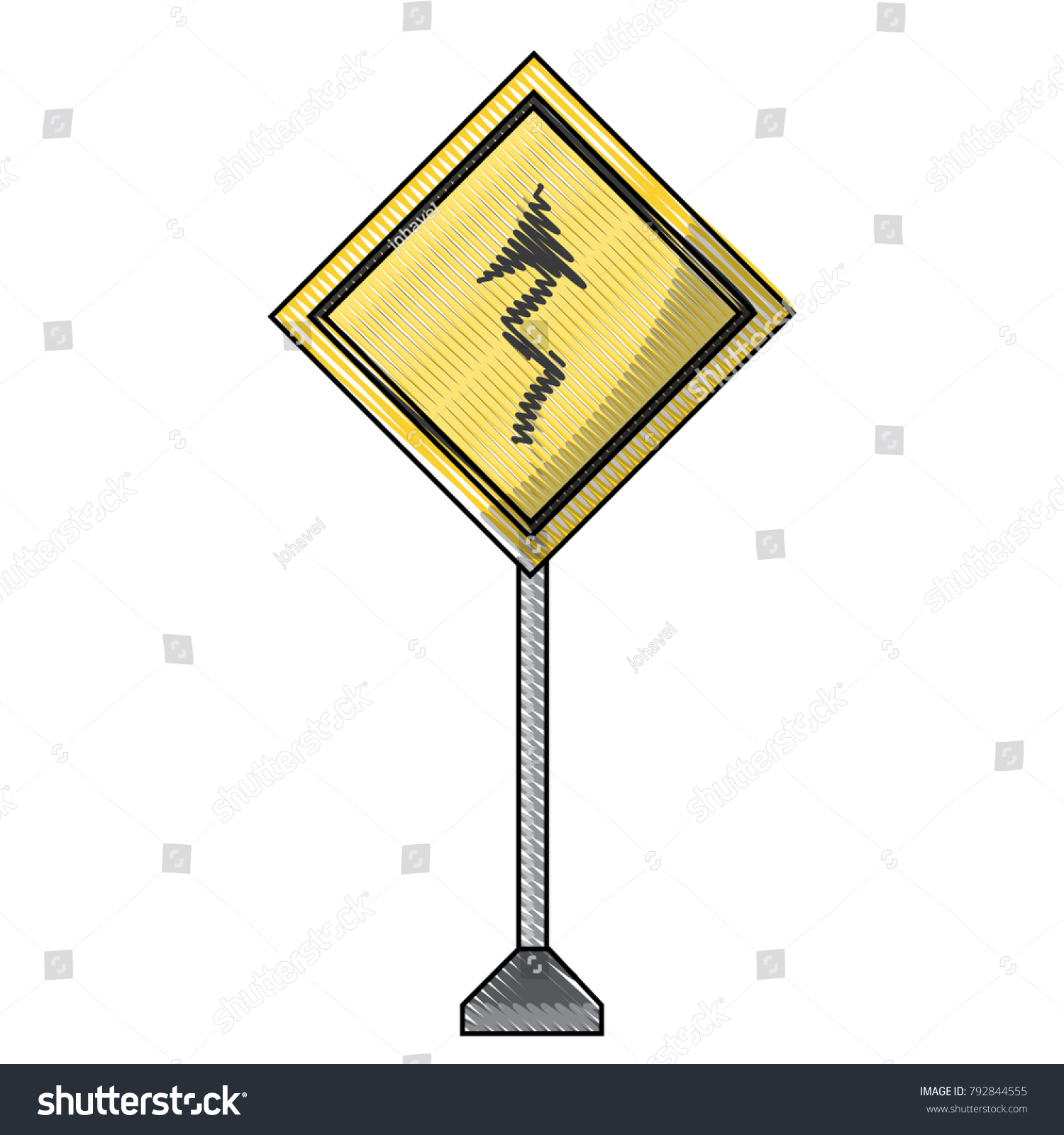 Warning Road Signs Design Stock Vector (Royalty Free) 792844555 ...