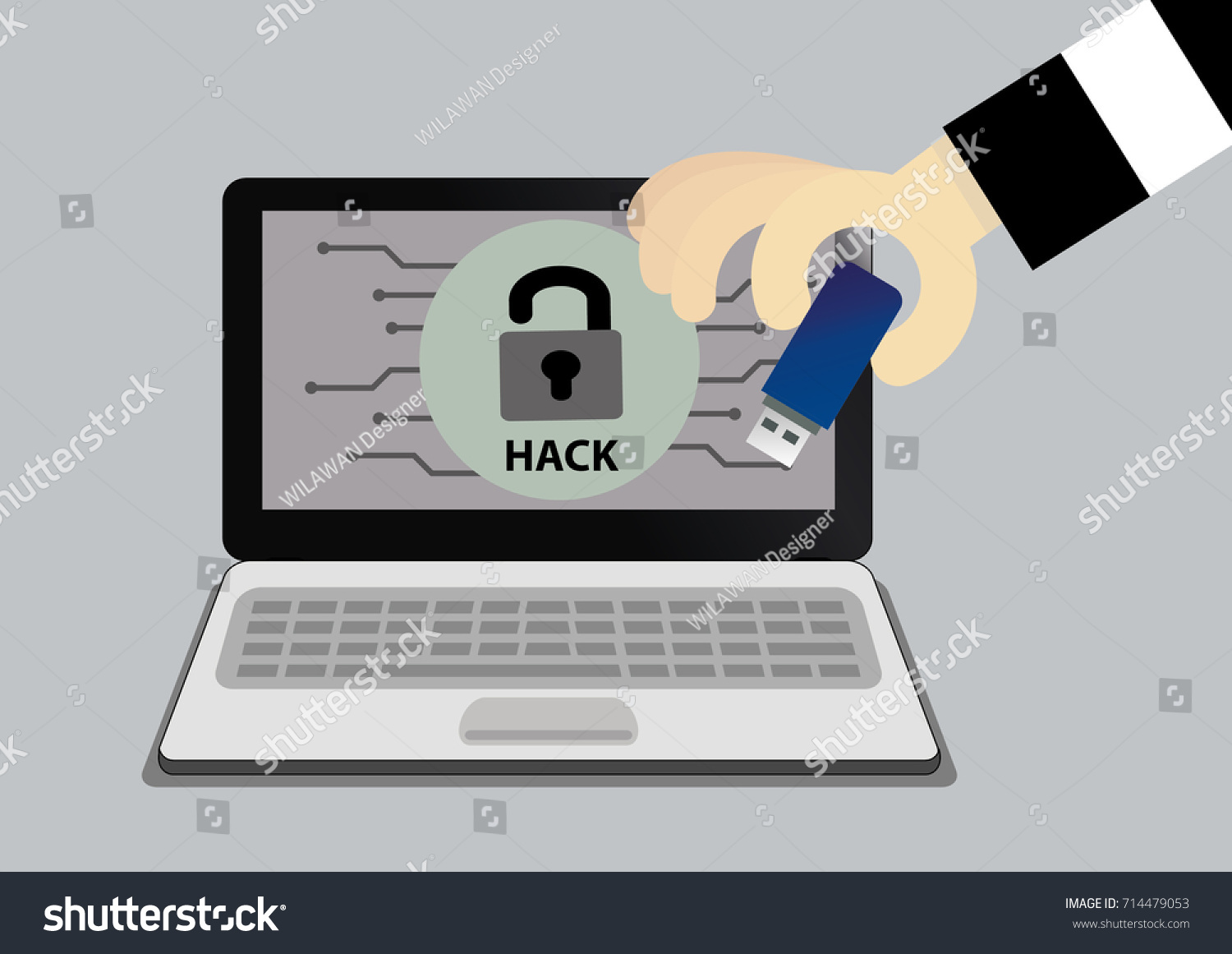 Warning Robbery Hacker Stealing Information Computer: vector de stock ...