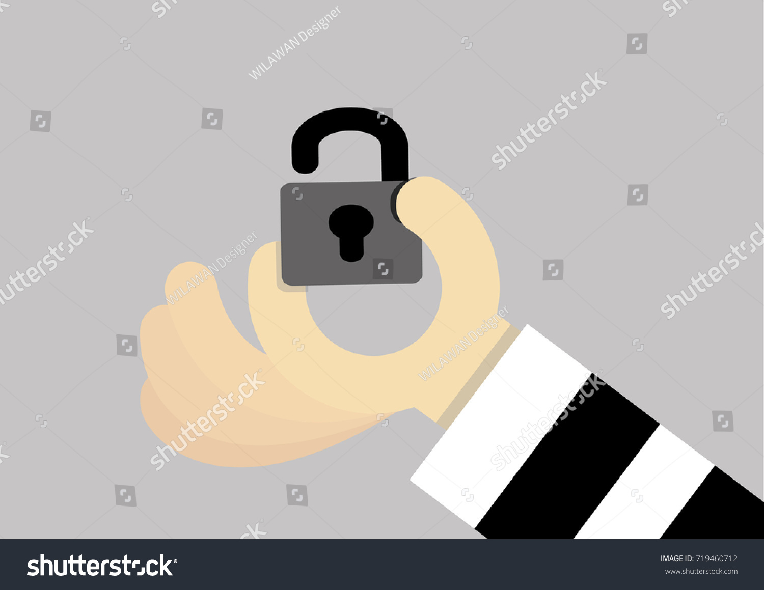 Warning Robbery Thieves Unlocking Something Flat Stock Vector (Royalty ...