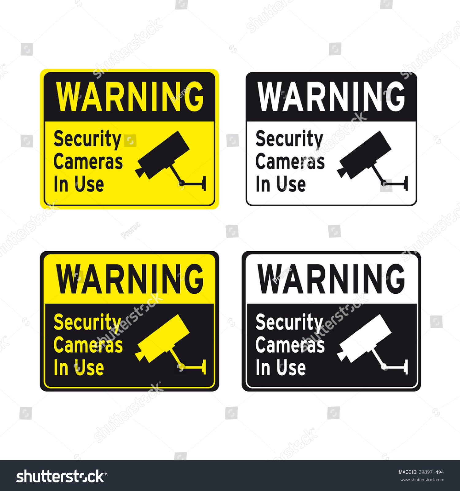 Warning Security Cameras Use Sign Vector Stock Vector (Royalty Free ...