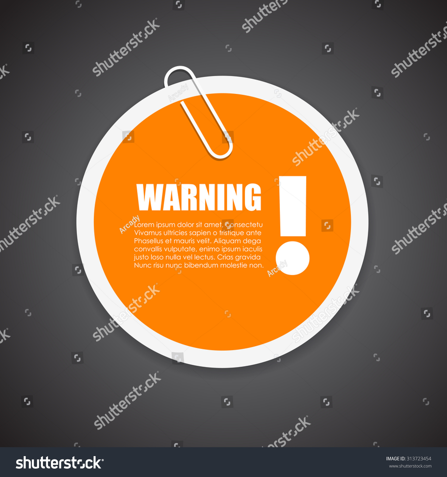 Warning Security Notice Sticker Stock Vector (Royalty Free) 313723454
