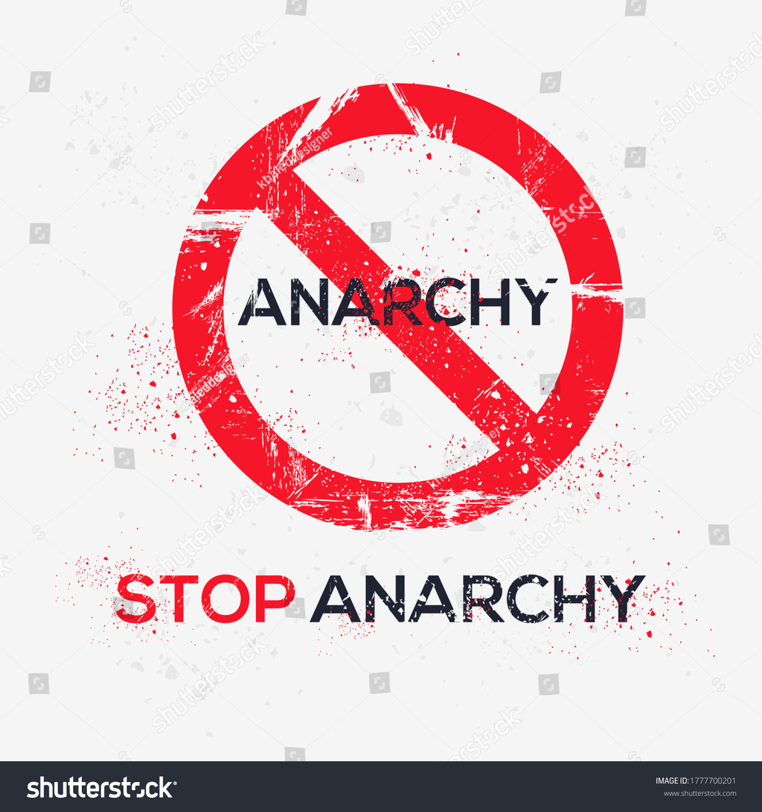 Vektor Stok Warning Sign Anarchy Vector Illustration (Tanpa Royalti ...