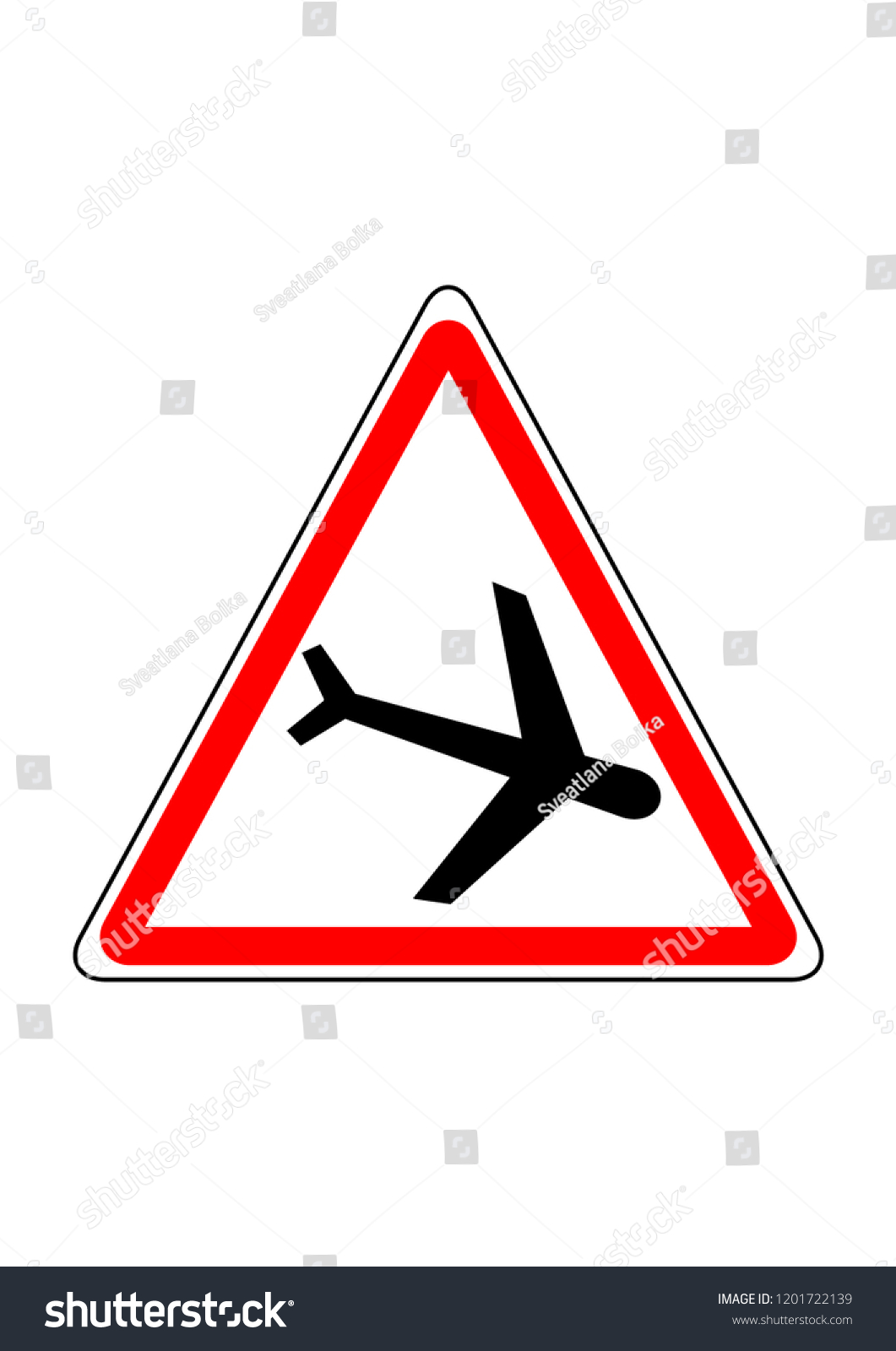 Warning Sign Attention Plane Vector Stock Vector (Royalty Free ...