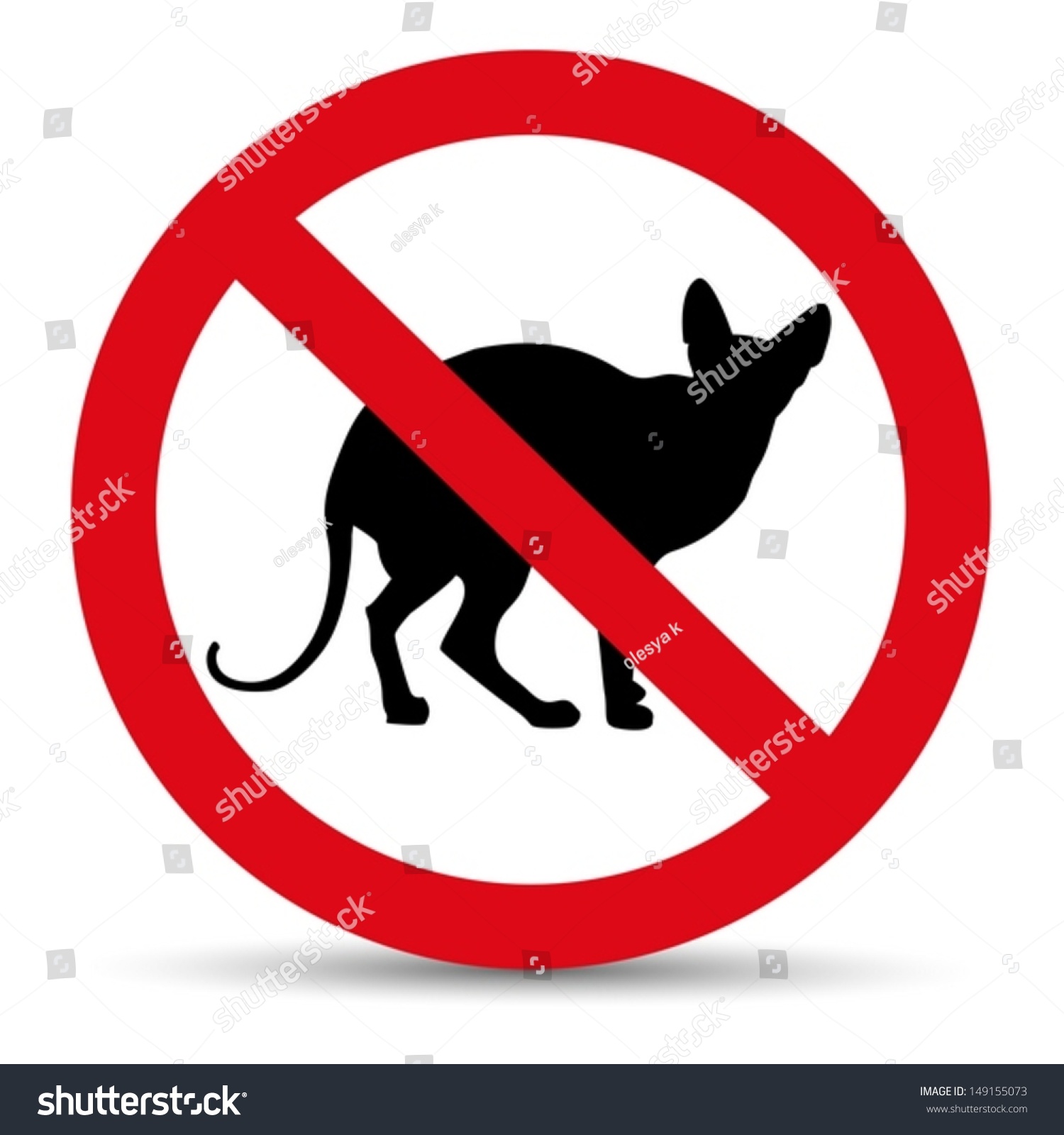 Warning Sign Cat Stop: เวกเตอร์สต็อก (ปลอดค่าลิขสิทธิ์) 149155073