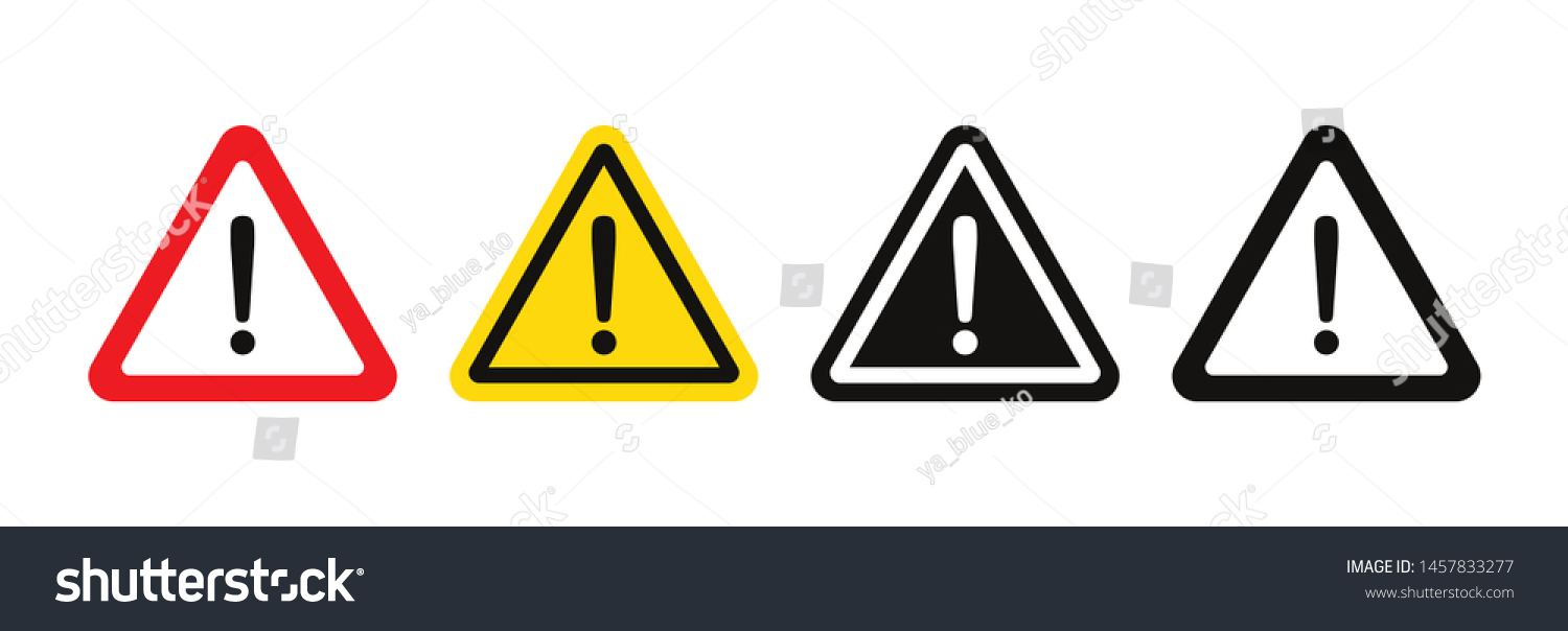 Warning Sign Caution Triangle Alert Icons: เวกเตอร์สต็อก (ปลอดค่า ...