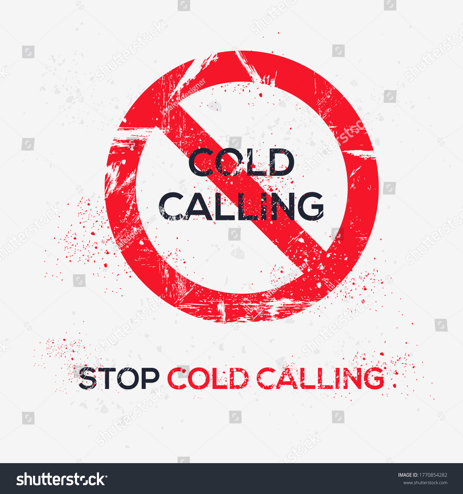 Warning Sign Cold Calling Vector Illustration Stock Vector (Royalty ...