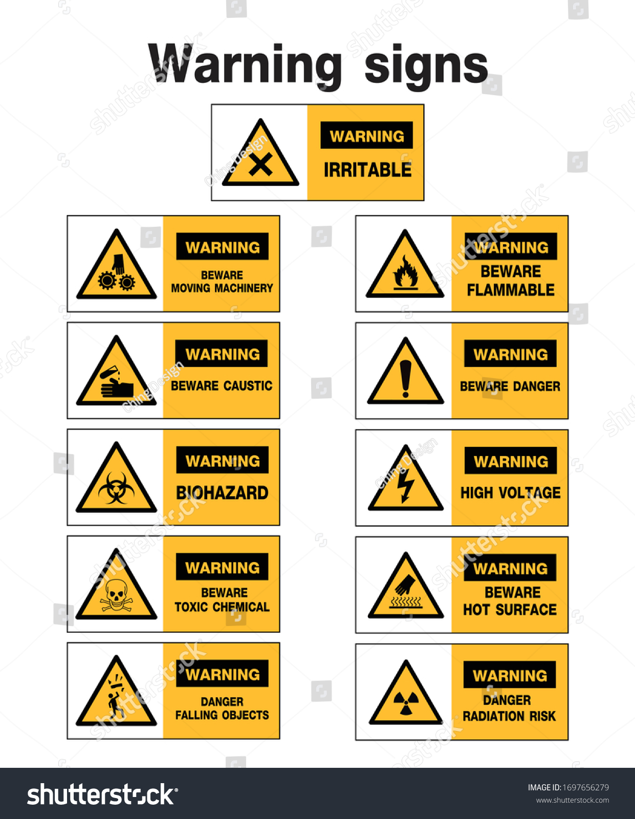 Warning Sign Construction Symbols Vector Design: เวกเตอร์สต็อก (ปลอดค่า ...