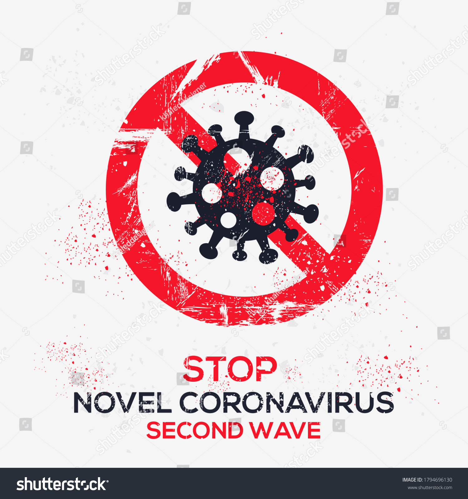 Warning Sign Coronavirus Second Wave Vector Stock Vector (Royalty Free ...