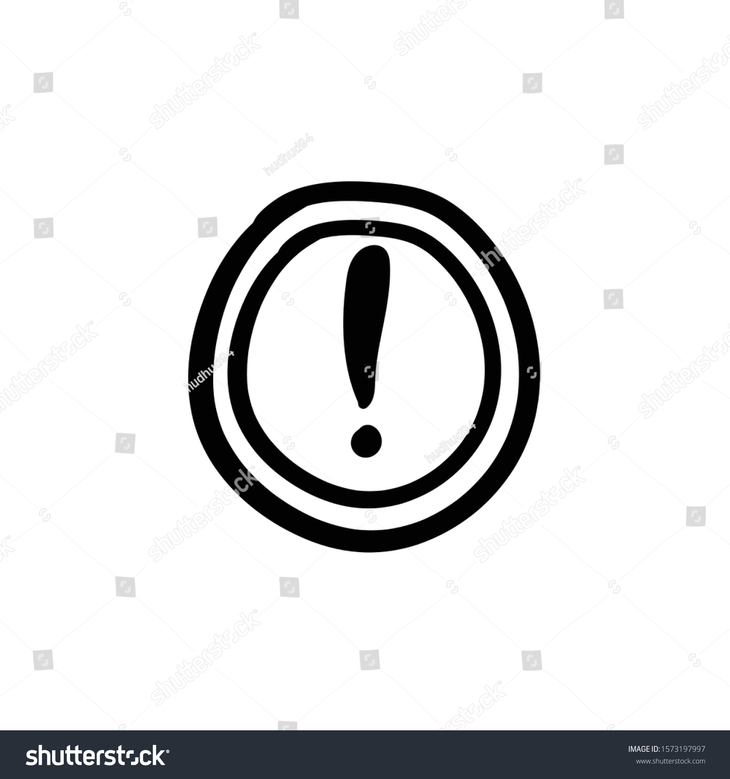 Warning Sign Doodle Icon Vector Hand Stock Vector (Royalty Free ...