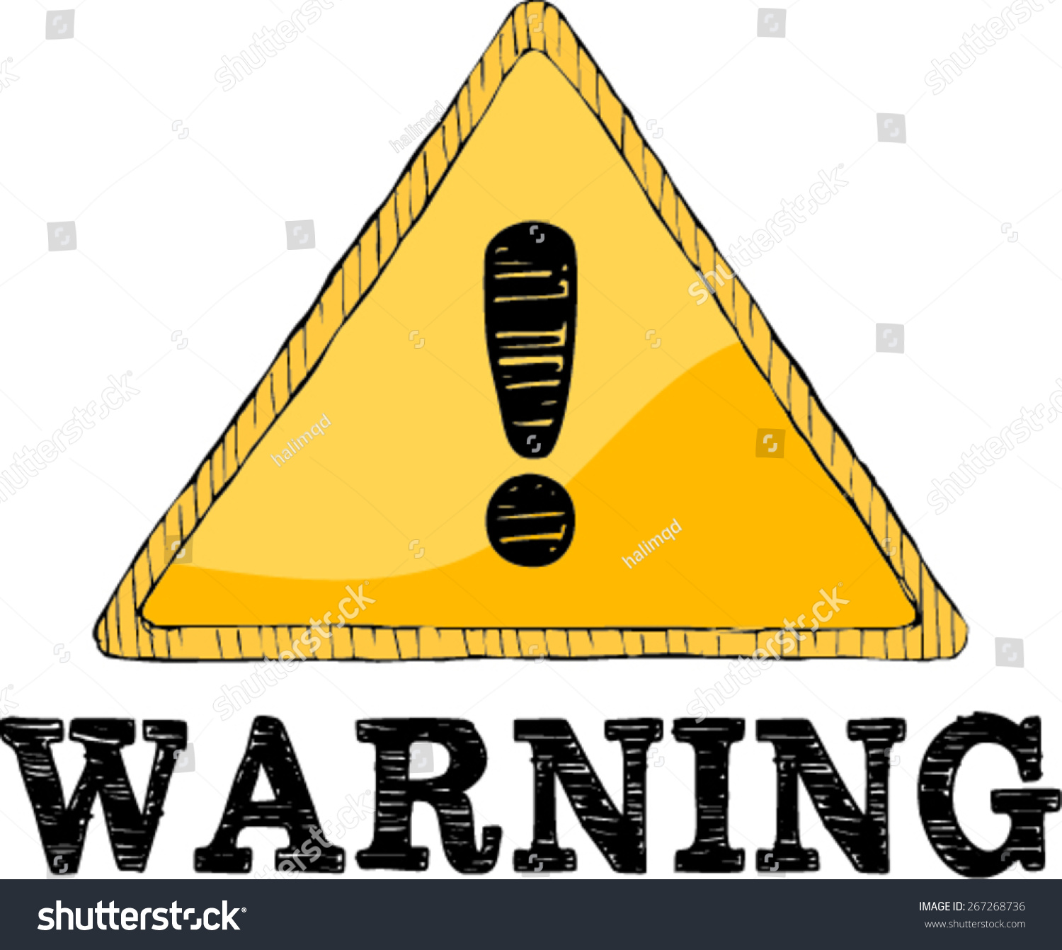 Warning Sign Doodle Style Stock Vector (Royalty Free) 267268736