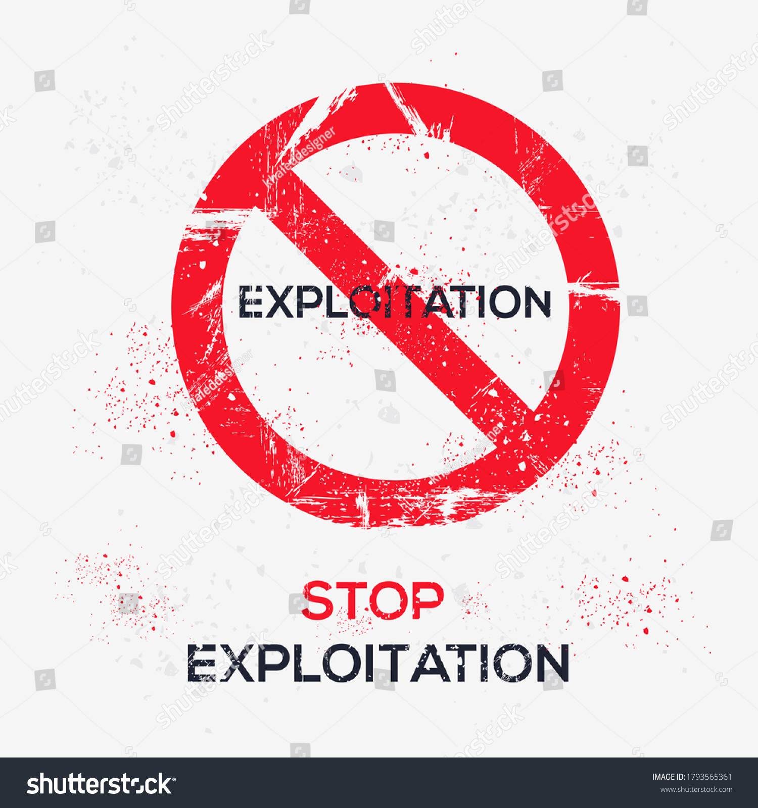 Warning Sign Exploitation Vector Illustration Stock Vector (Royalty ...
