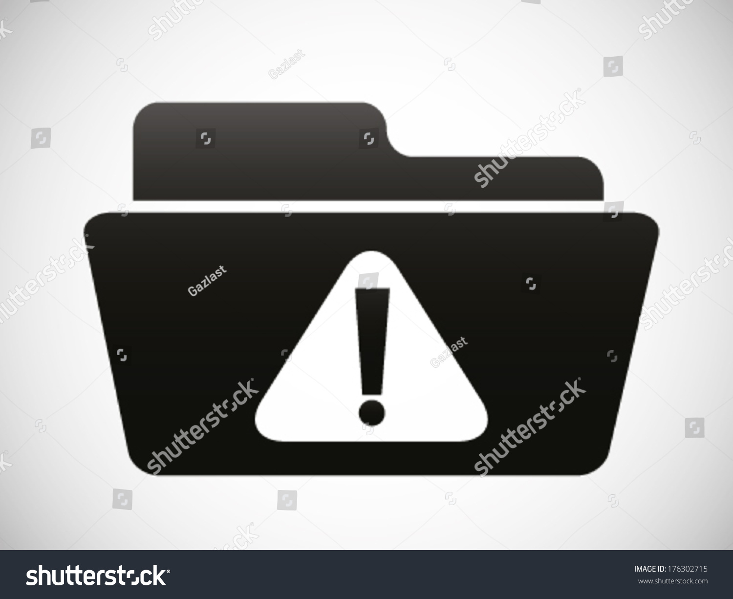 Warning Sign Folder Symbol Stock Vector (Royalty Free) 176302715