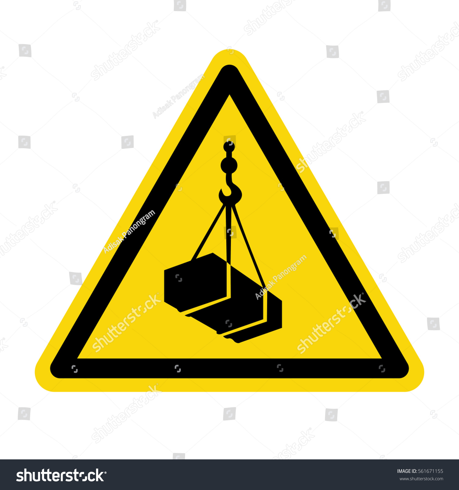 Warning Sign Crane Vector Illustration Stock Vector (Royalty Free ...