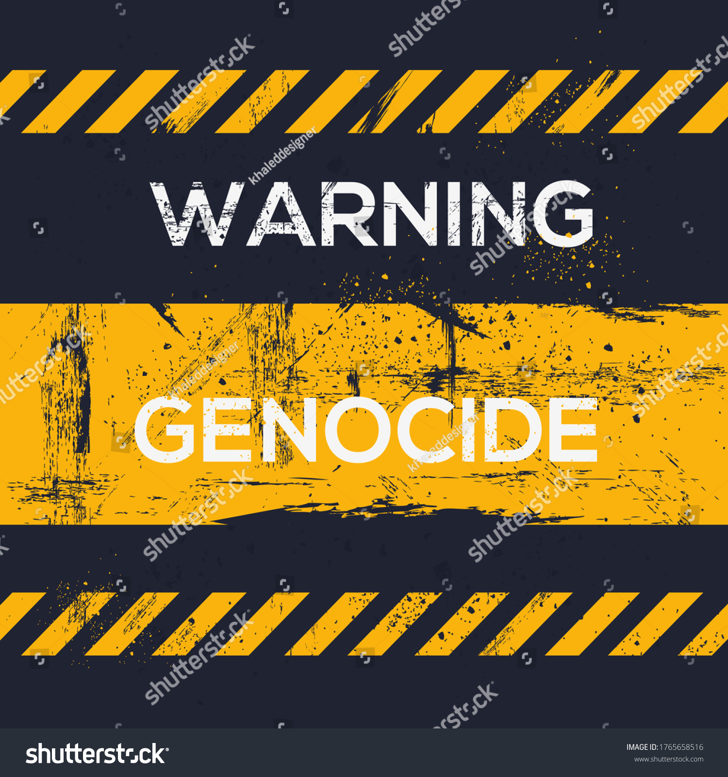 Signo de advertencia (genocidio), ilustración vectorial.: vector de ...