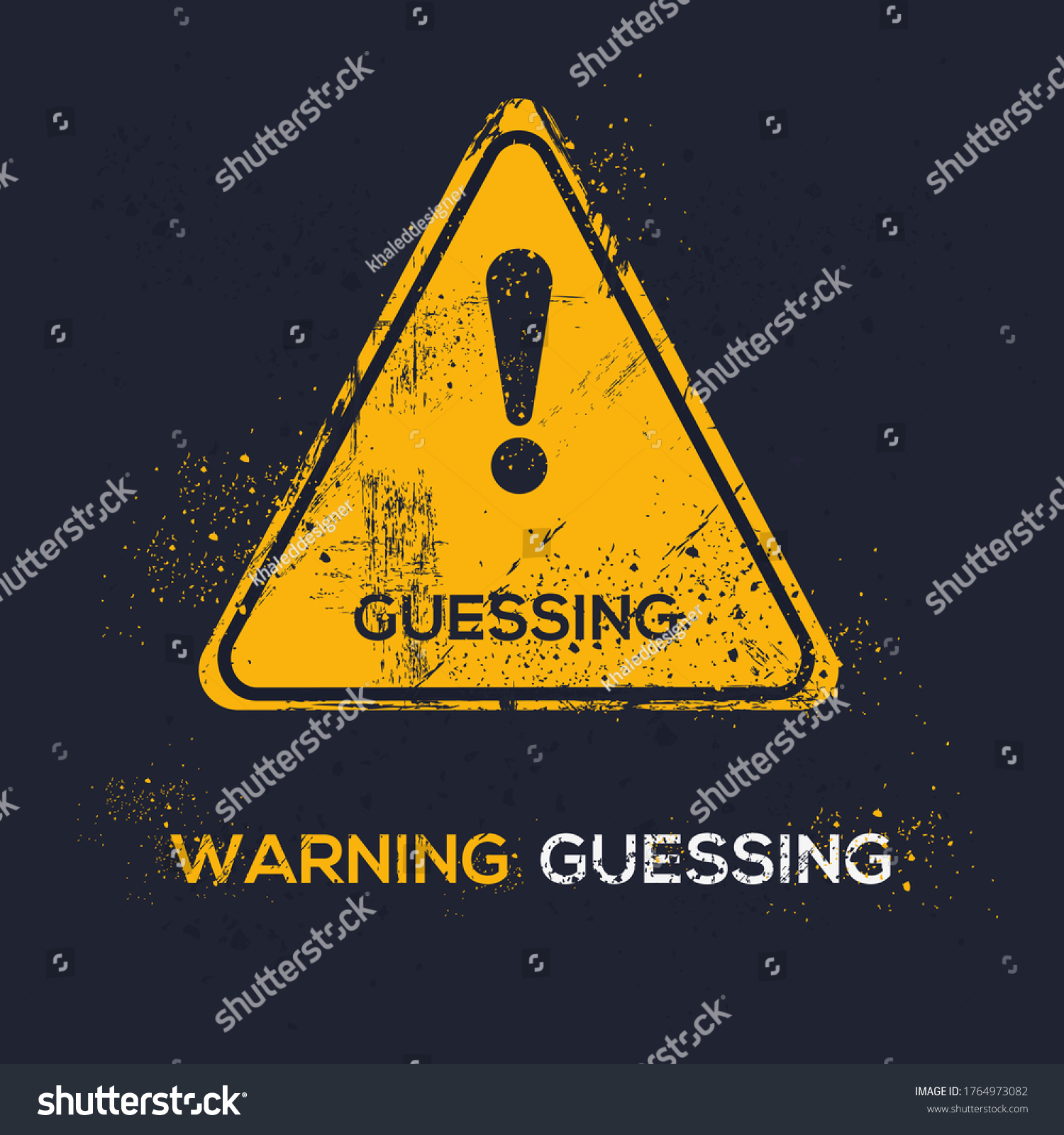 Warning Sign Guessing Vector Illustration 库存矢量图（免版税）1764973082 ...