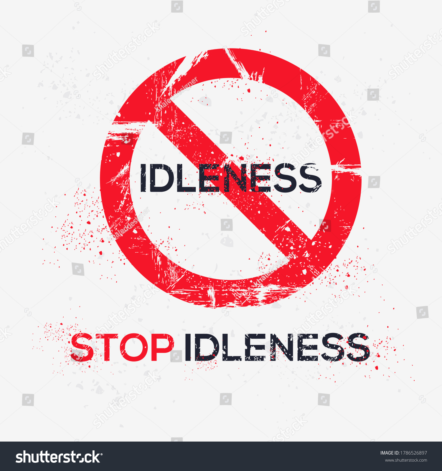 Warning Sign Idleness Vector Illustration Stock Vector (Royalty Free ...
