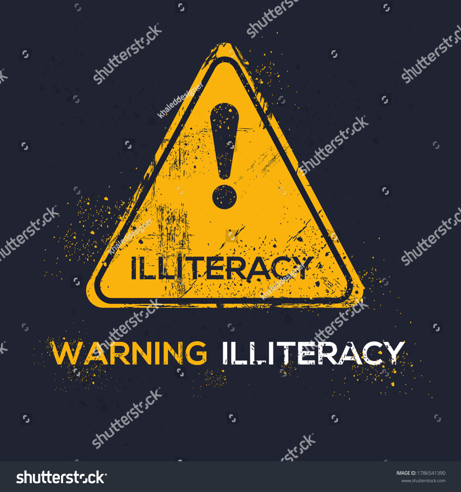 Warning Sign Illiteracy Vector Illustration Stock Vector (Royalty Free ...
