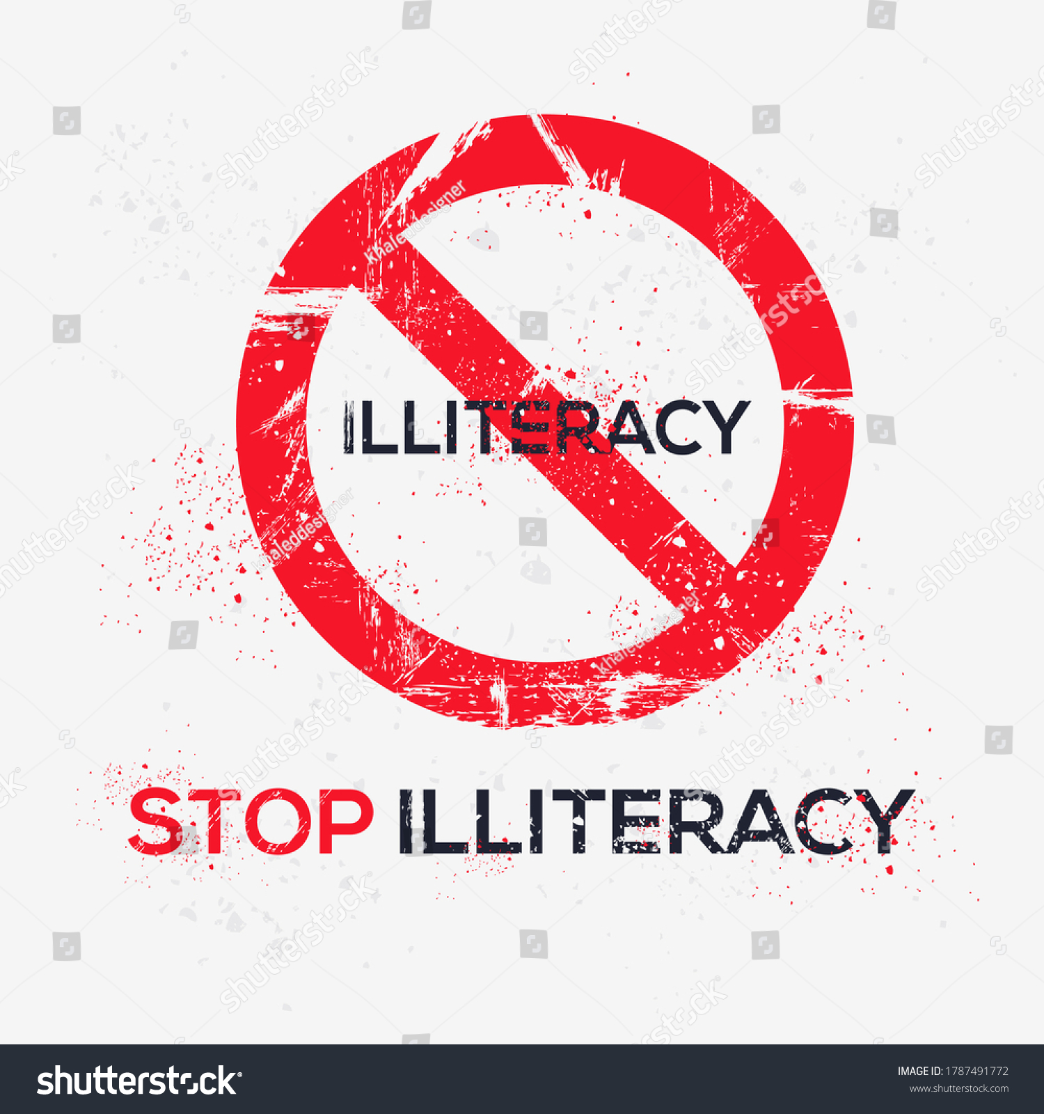Warning Sign Illiteracy Vector Illustration Stock Vector (Royalty Free ...