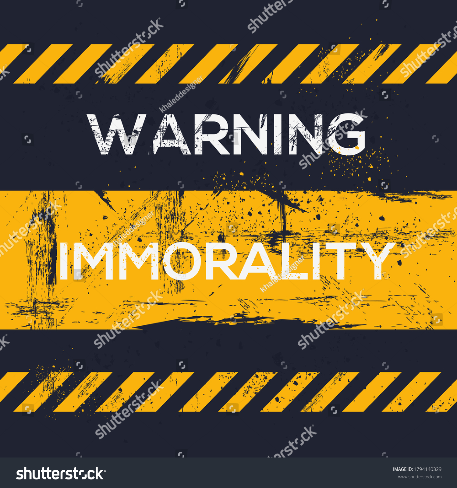 Warning Sign Immorality Vector Illustration Stock Vector (Royalty Free ...