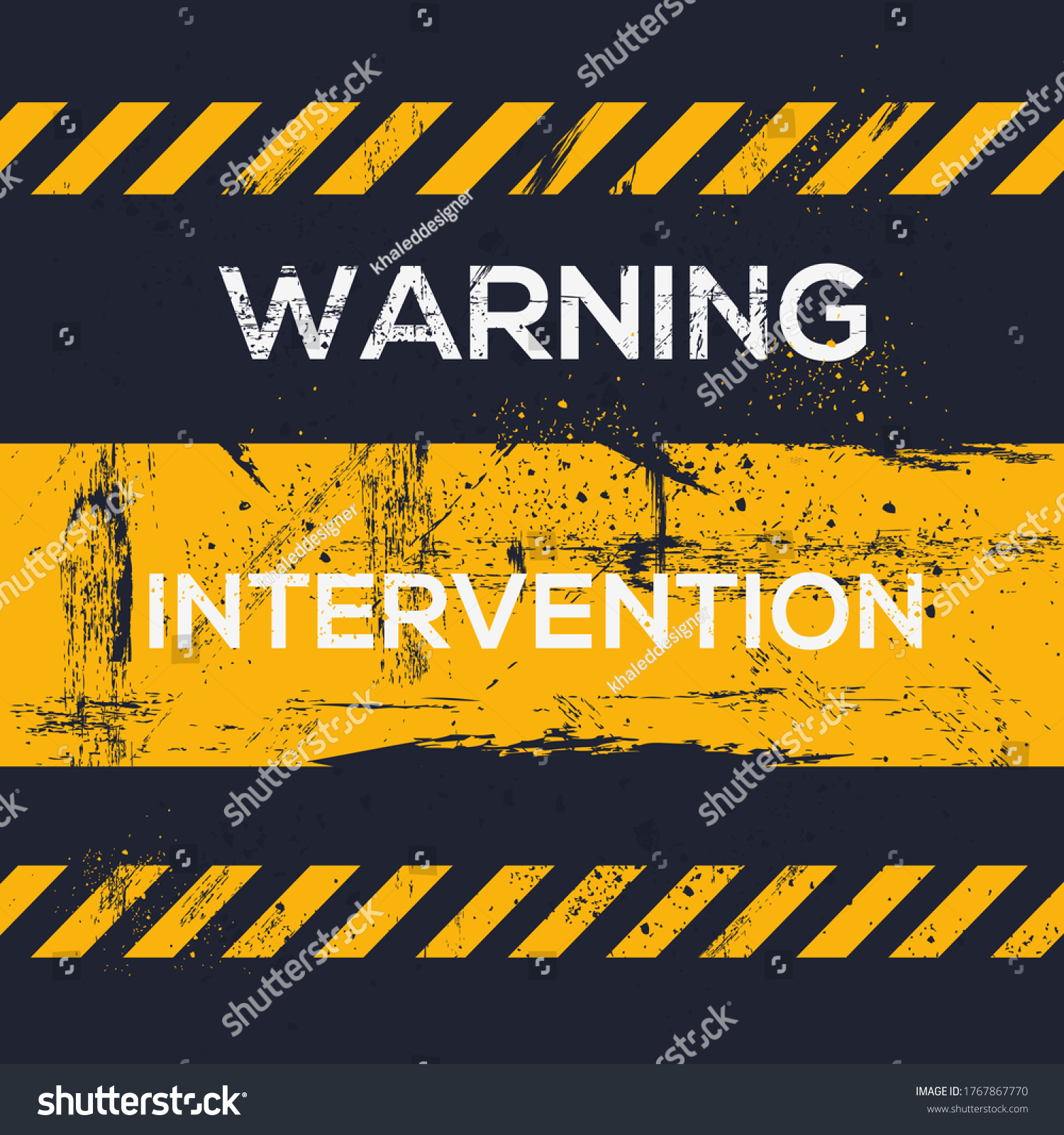 Warning Sign Intervention Vector Illustration Stock Vector (Royalty ...