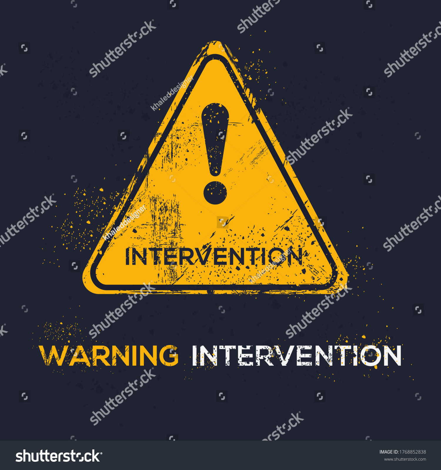 Warning Sign Intervention Vector Illustration Stock Vector (Royalty ...