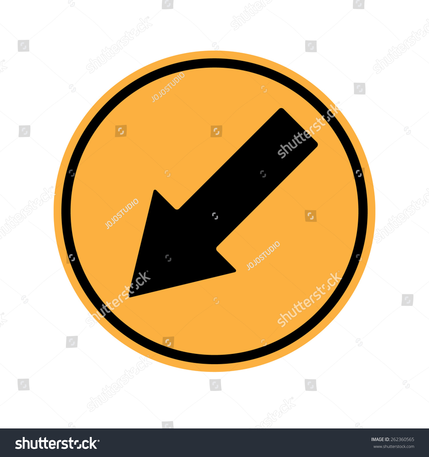 Warning Sign Keep Left Sign Stock Vector (Royalty Free) 262360565 ...