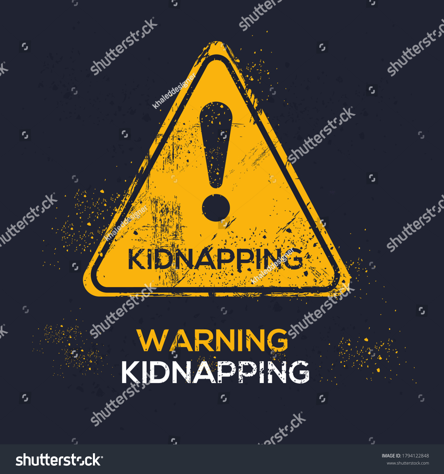 Vektor Stok Warning Sign Kidnapping Vector Illustration (Tanpa Royalti ...