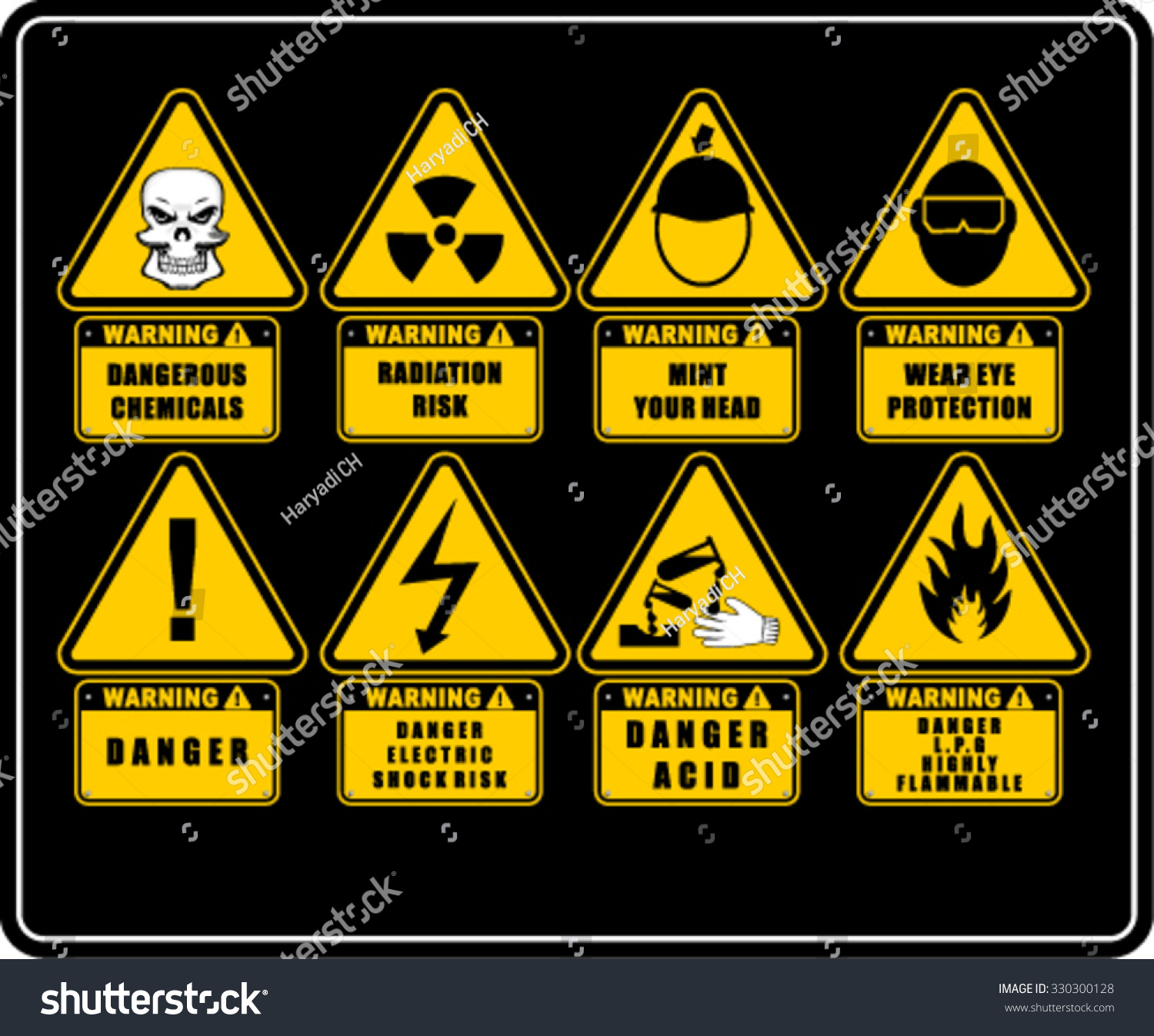Warning Sign Label Stock Vector (Royalty Free) 330300128 | Shutterstock