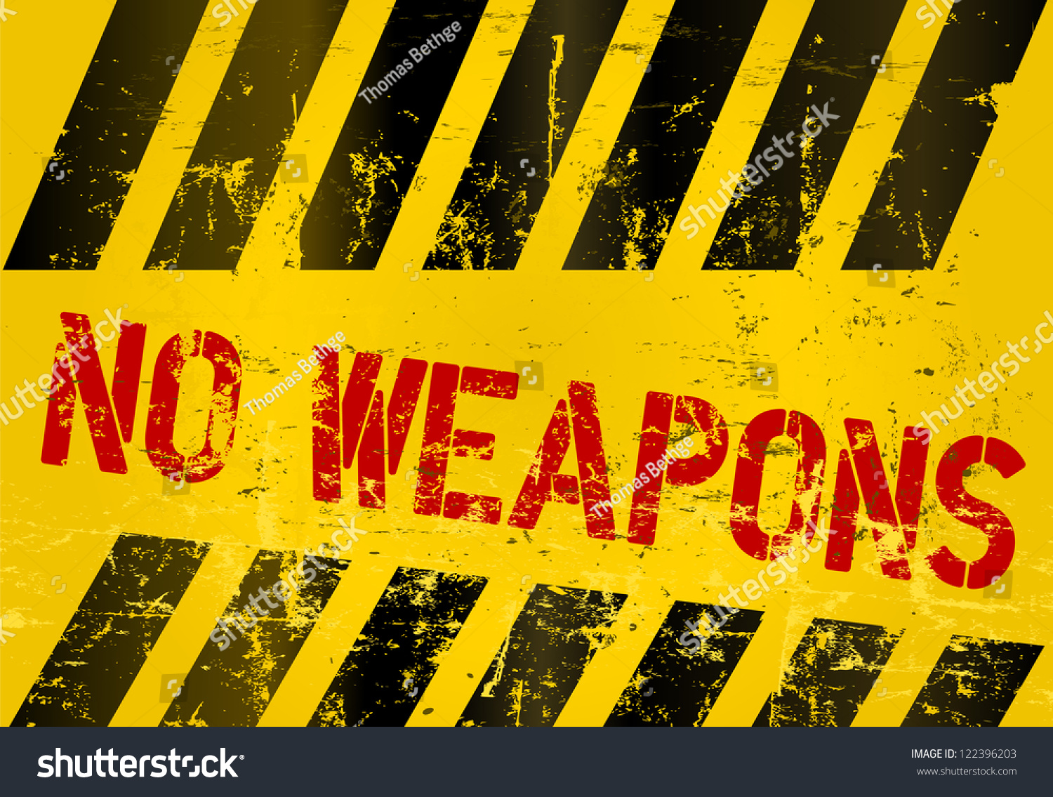 Warning Sign No Weapons Stock Vector (Royalty Free) 122396203