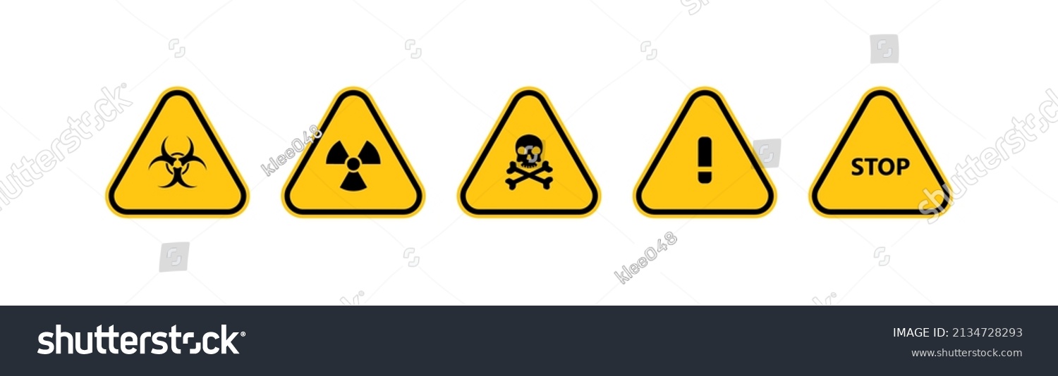 Warning Sign On White Background Stock Vector (Royalty Free) 2134728293 ...