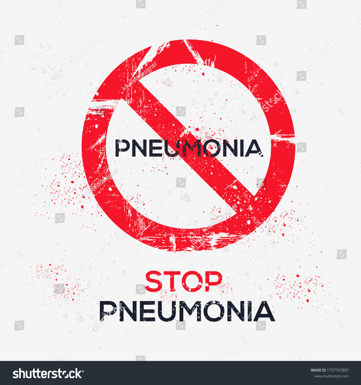 Warning Sign Pneumonia Vector Illustration Stock Vector (Royalty Free ...