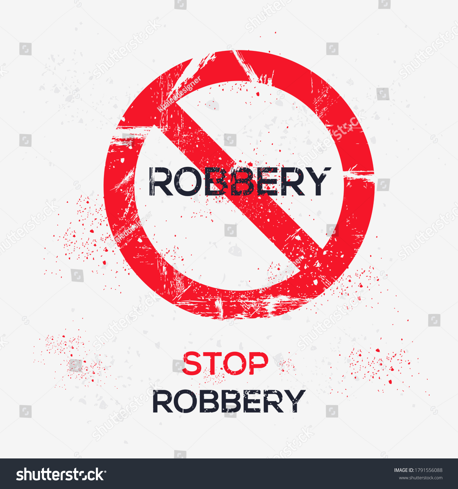 Warning Sign Robbery Vector Illustration Stock Vector (Royalty Free ...