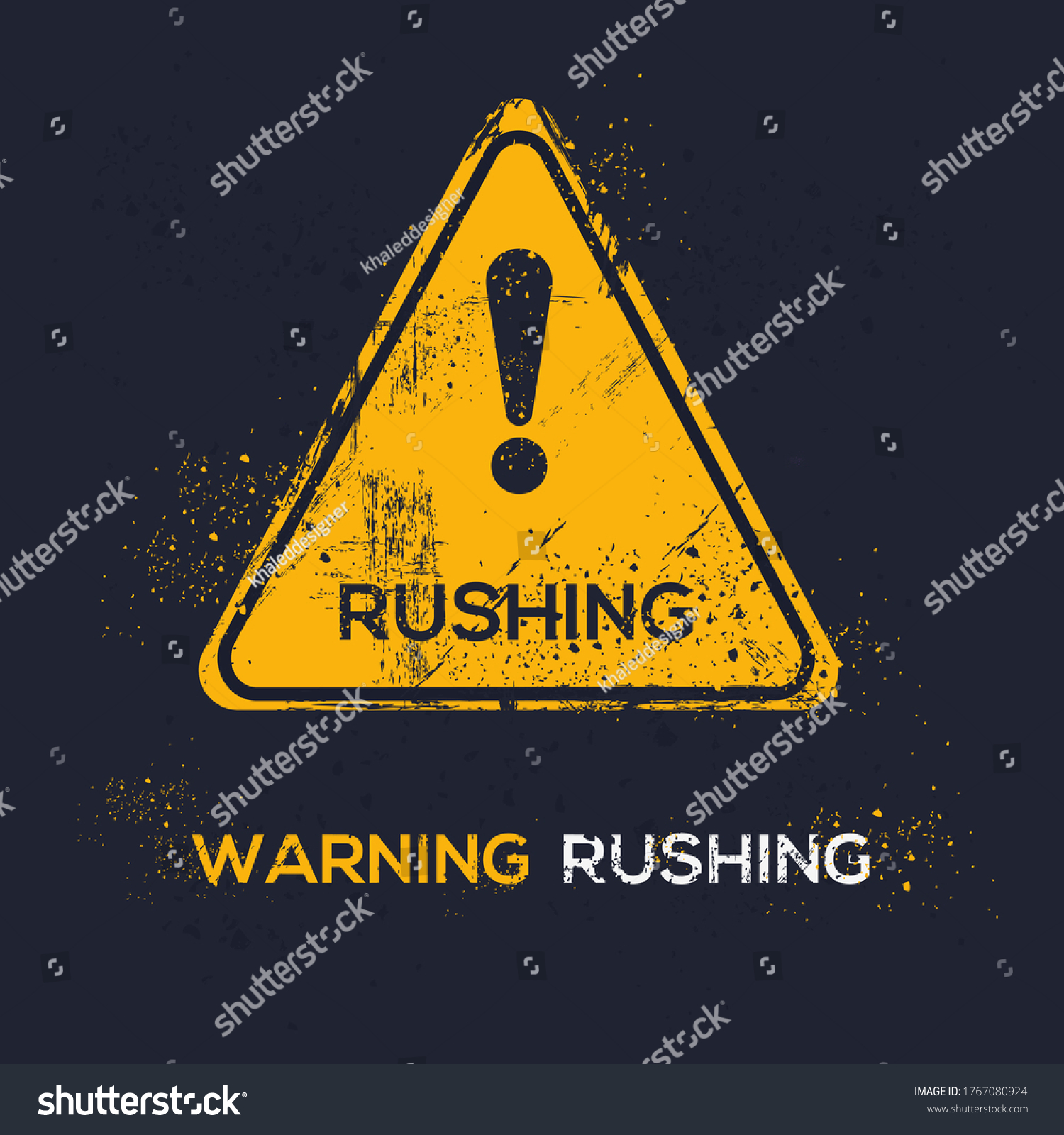 Warning Sign Rushing Vector Illustration Stock Vector (Royalty Free ...